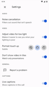 Guide: How do I activate the beauty filter on Google Meet?